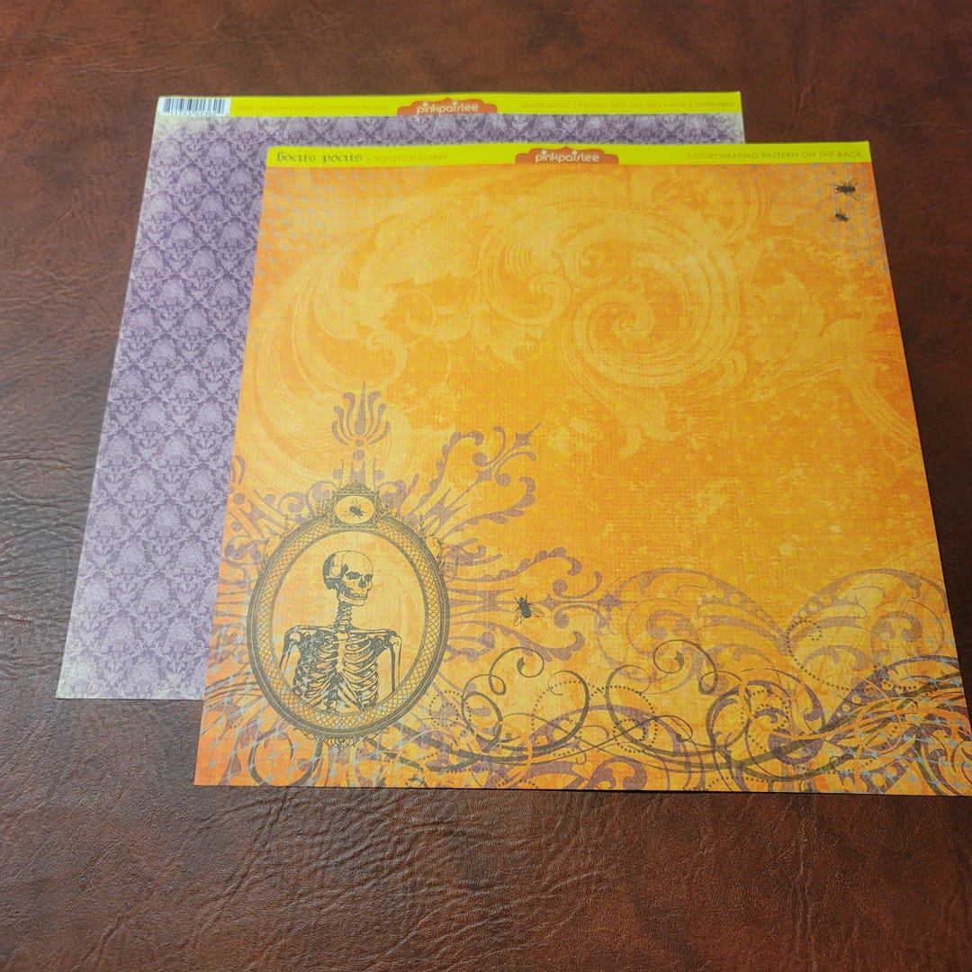 Pink Paislee 12x12 Hocus Pocus Paper Collection Skeleton Soiree - Etsy