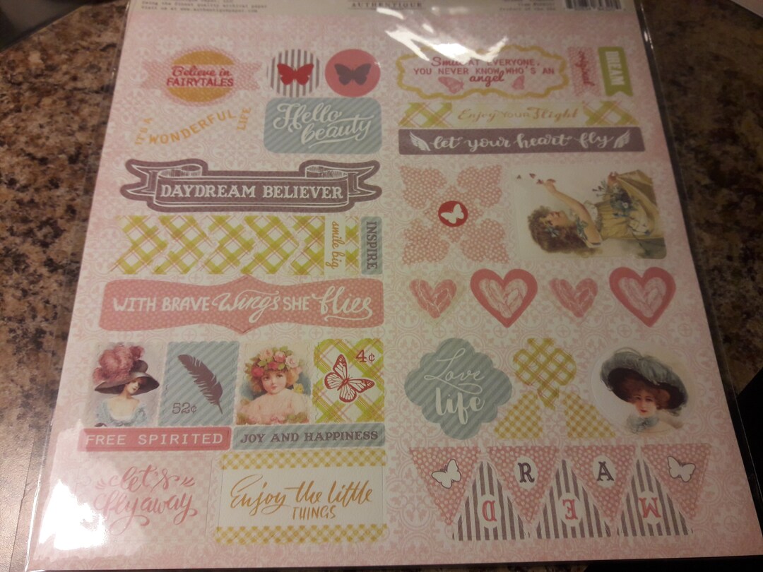 Authentique Paper 12x12 Dreamy Sticker Sheet - Etsy