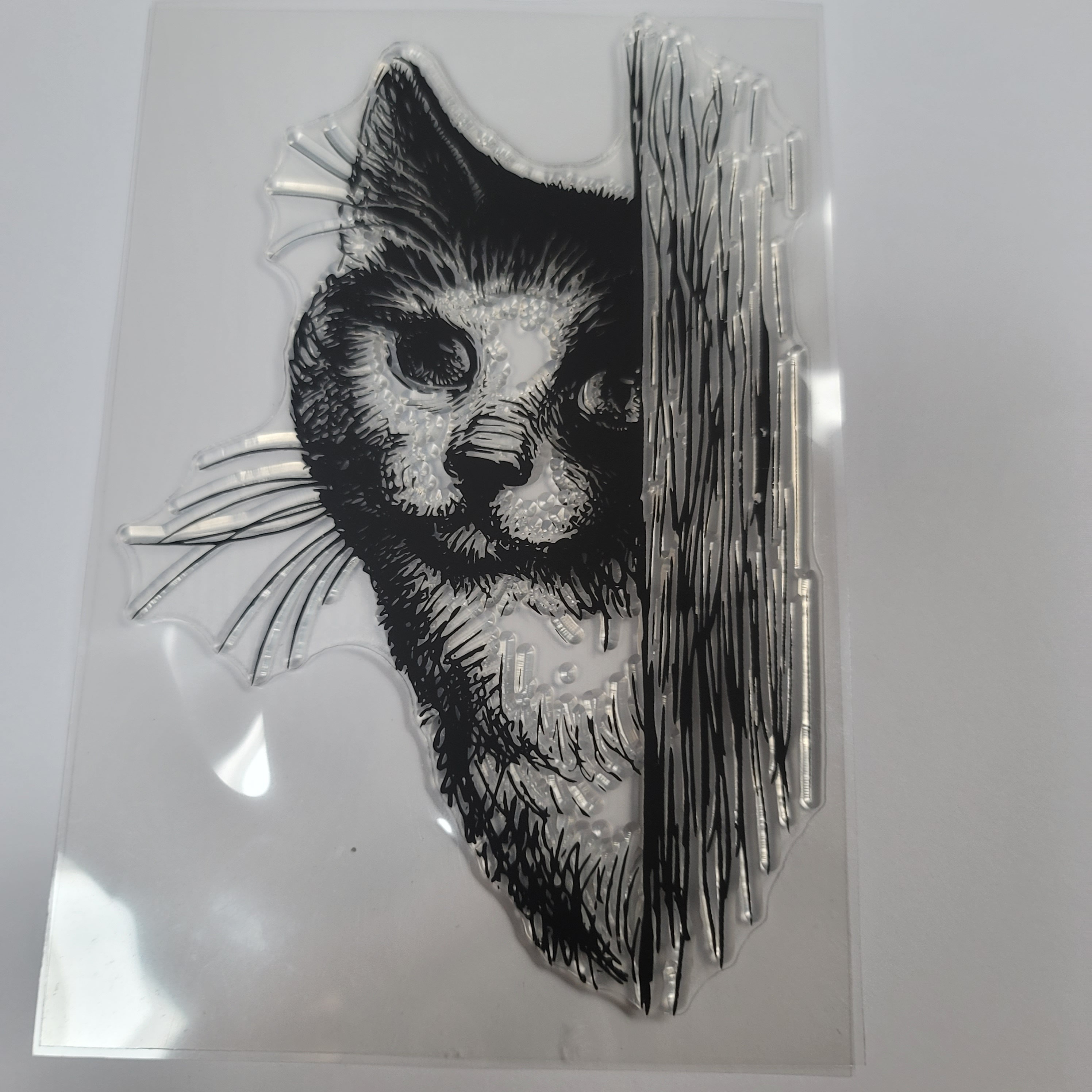 Clear Cling Peek A Boo Cat Rubber Stamp - Etsy