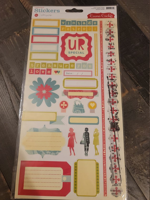 Cosmo Cricket Upcycle Stickers - Etsy