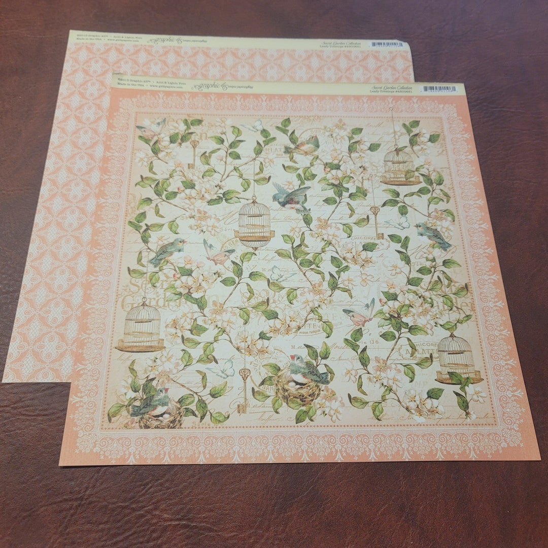 Graphic 45 12 X 12 Secret Garden Paper Collection Leafy Treetops - Etsy