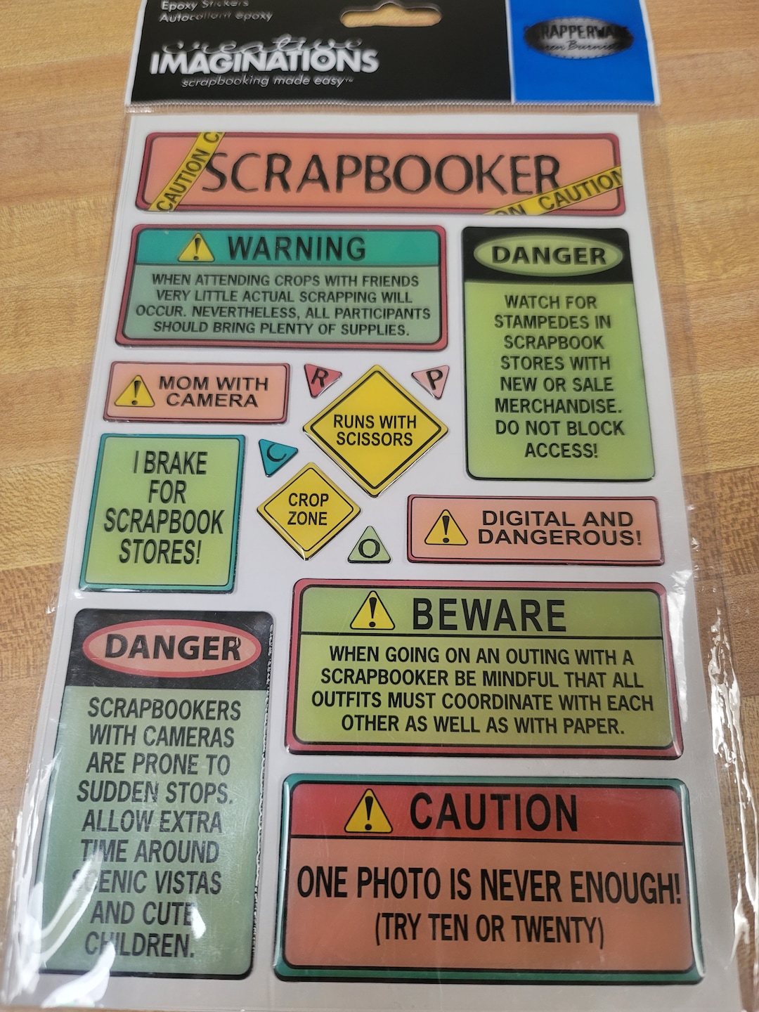 Creative Imaginations Scrapperware Epoxy Stickers Junk Journal Ephemera ...
