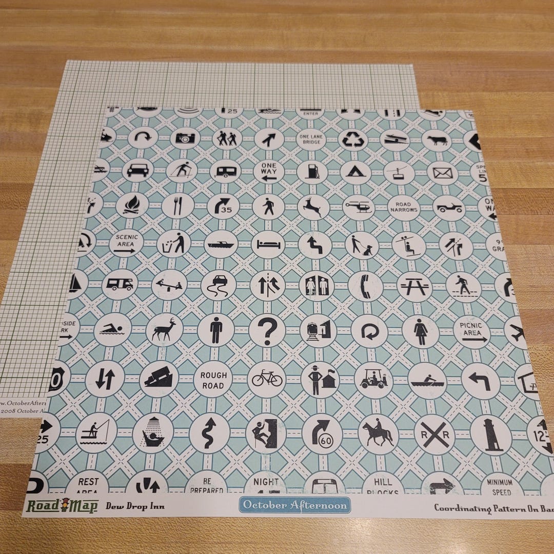 October Afternoon 12 X 12 Road Map Paper Collection Dew Drop Inn - Etsy