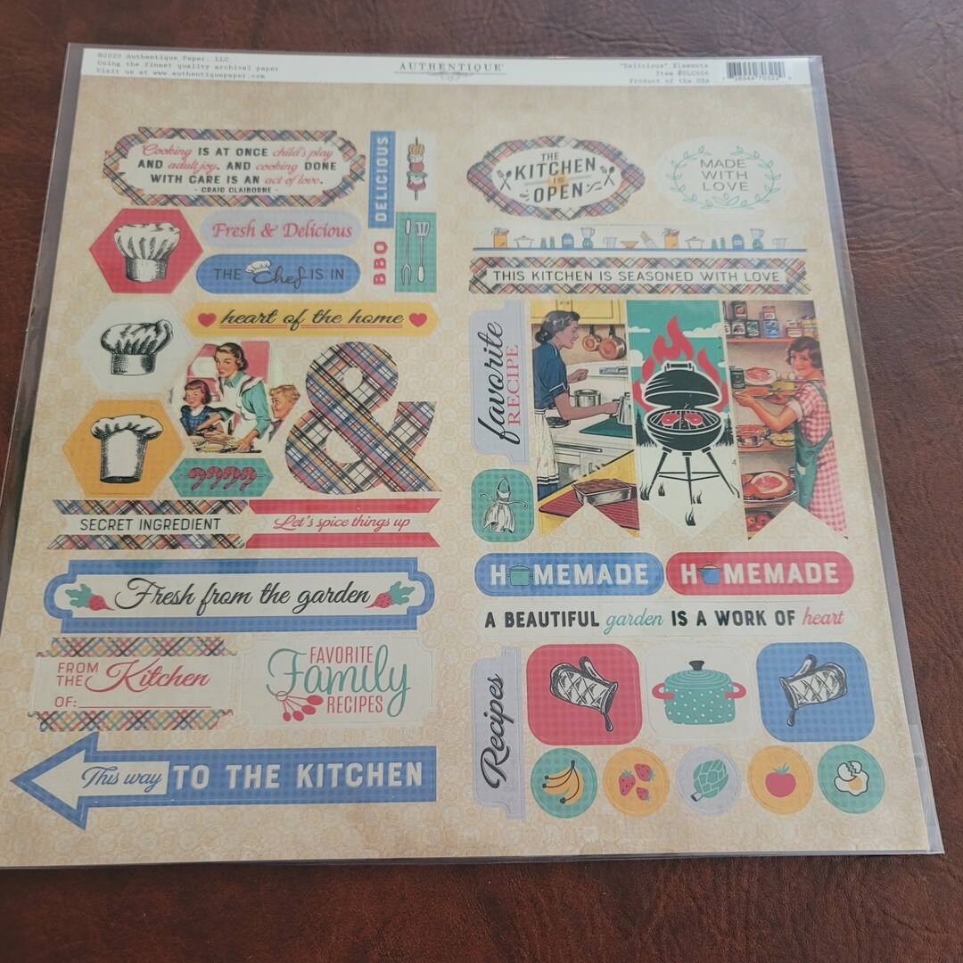 Authentique Paper Delicious Elements Ephemera - Etsy