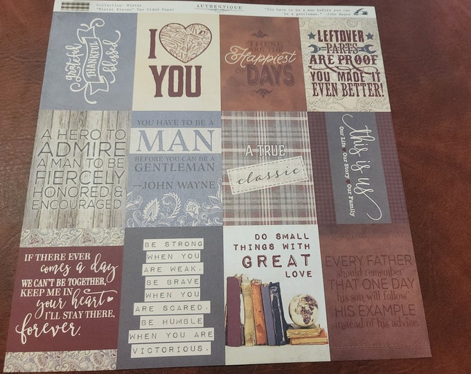 Authentique Paper 12 X 12 Mister Paper Collection Mister Eleven - Etsy