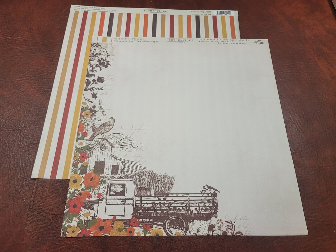 Authentique Paper 12 X 12 Paper Pleasant One - Etsy