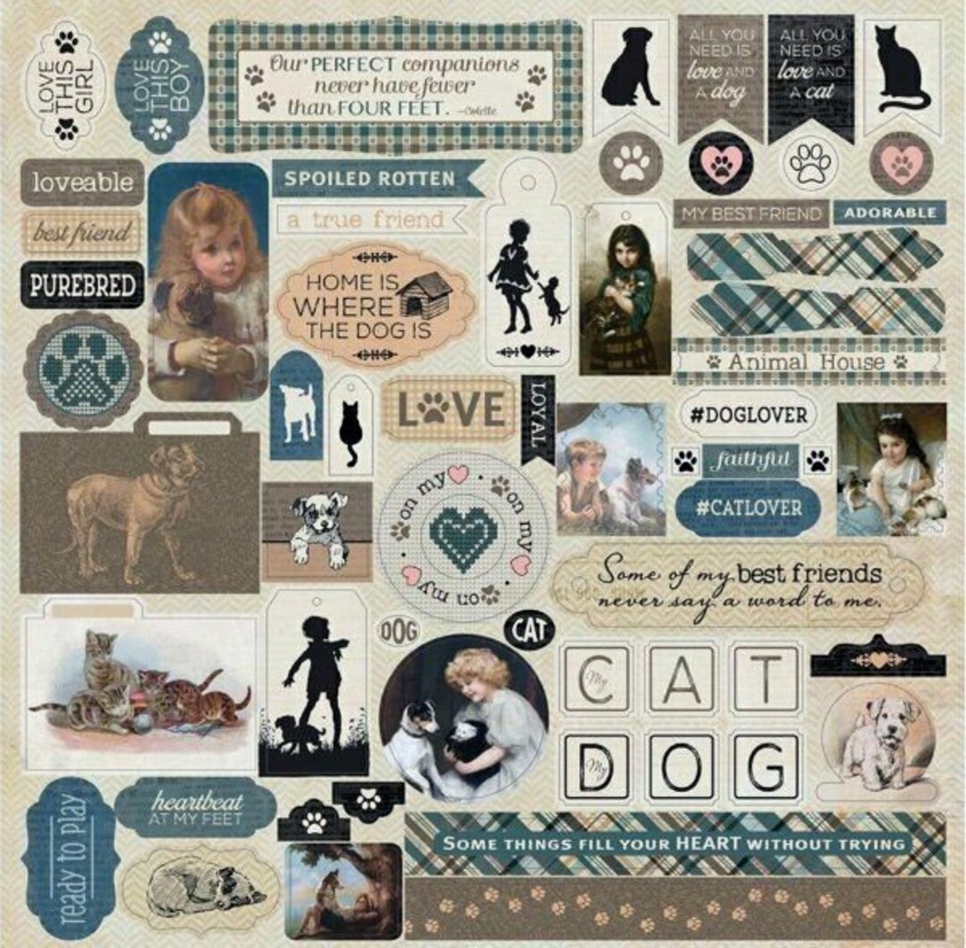 Authentique Paper 12x12 Sheet Purebread Stickers - Etsy