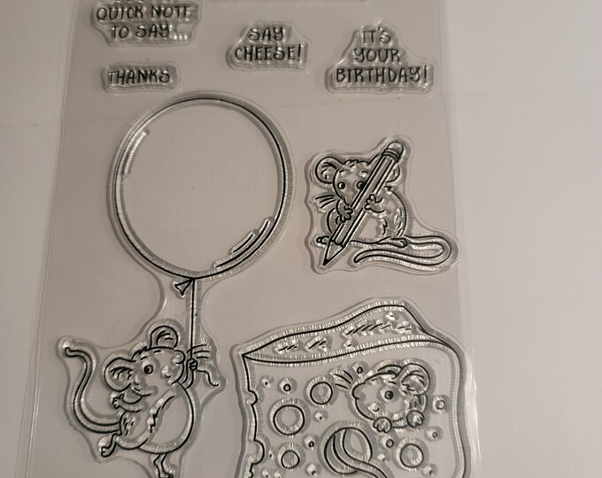 Clear Cling Say Cheese Mouse 8pc Rubber Stamp Set - Etsy