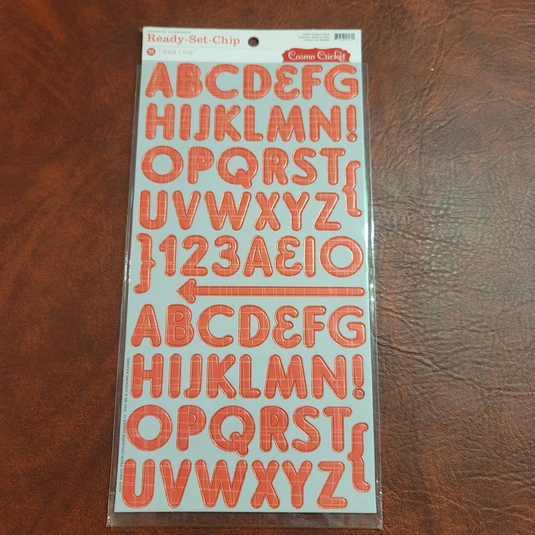 Cosmo Cricket Chipboard Red Line Alphabet Letters - Etsy