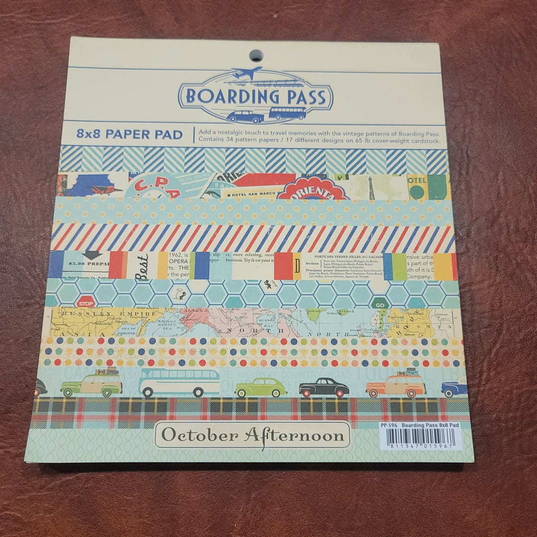 October Afternoon 8 X 8 Boarding Pass Paper Pad - Etsy