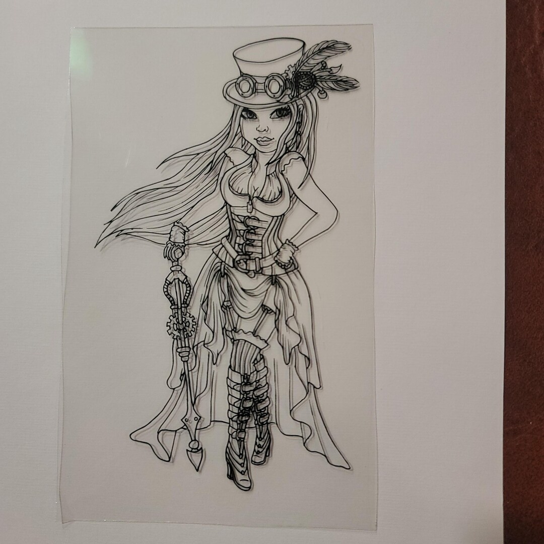 Clear Cling Fancy Girl Rubber Stamp - Etsy