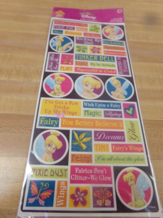 Disney Tinker Bell Sticker Sheet - Etsy