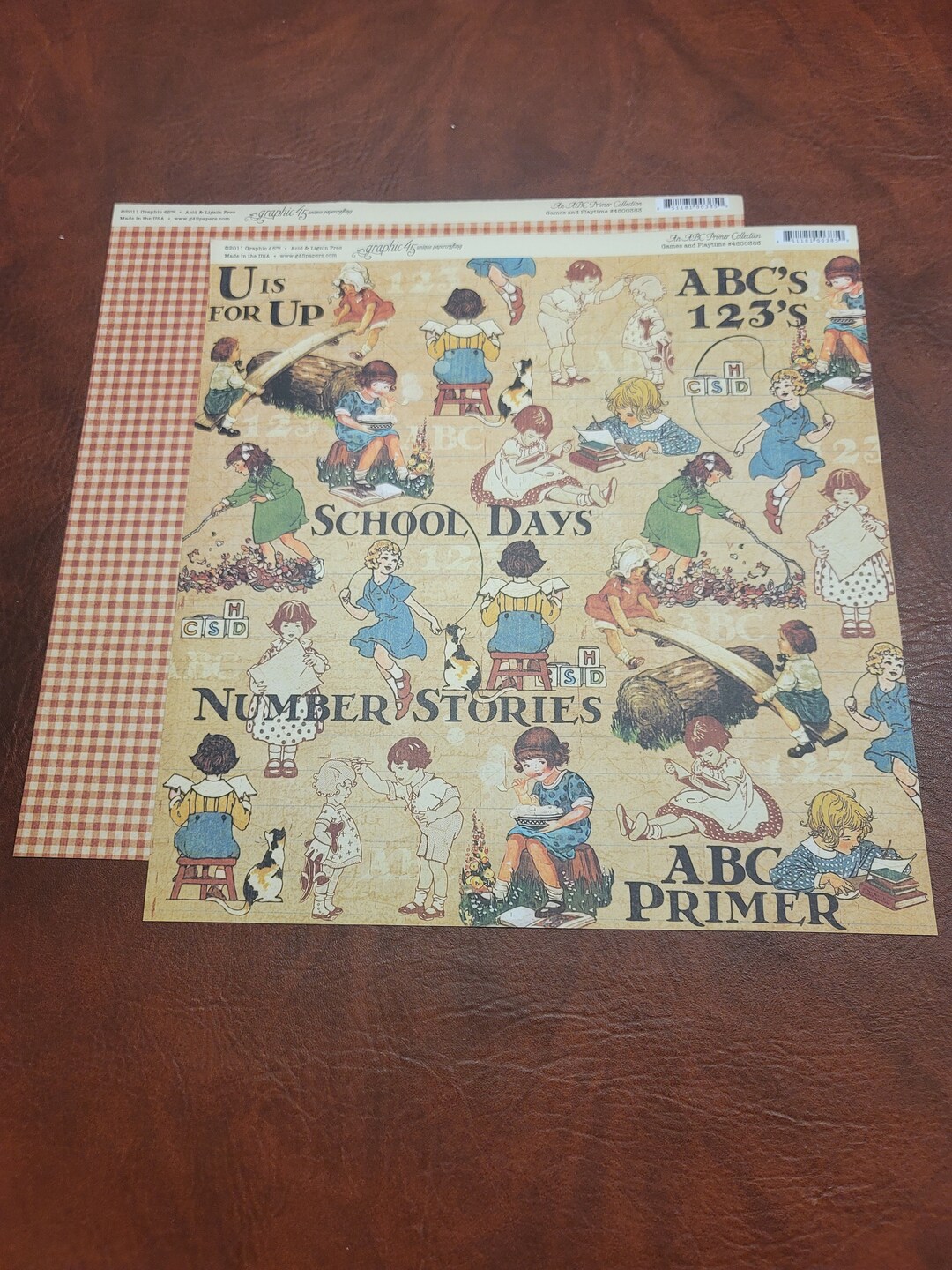 Graphic 45 12 X 12 ABC Primer Paper Collection Games & Playtime - Etsy