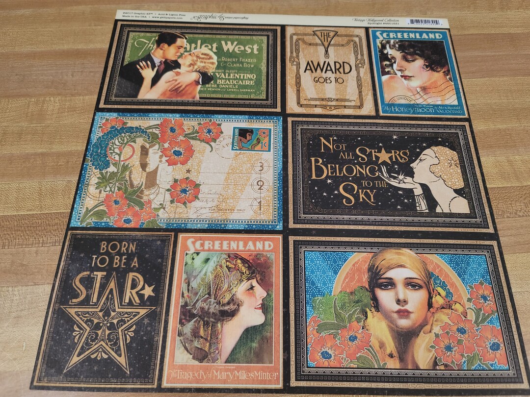 Graphic 45 12 X 12 Vintage Hollywood Paper Collection - Etsy
