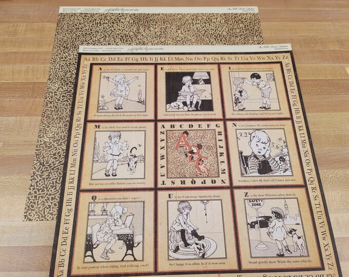 Graphic 45 12 x 12 ABC Primer Classic Paper Collection Alphabet Soup ...
