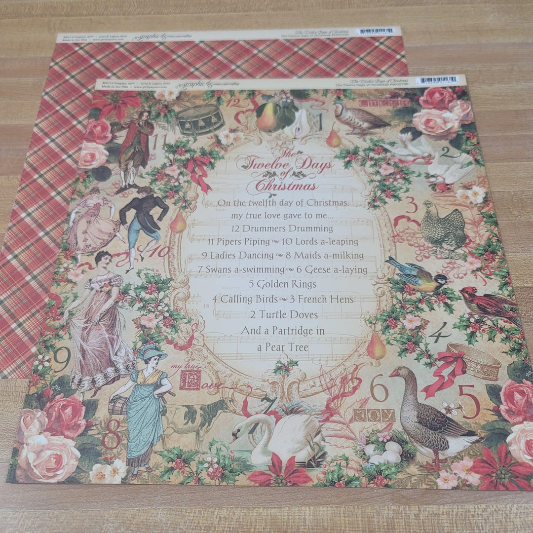 Graphic 45 12x12 the Twelve Days of Christmas Paper Twelve Days of ...