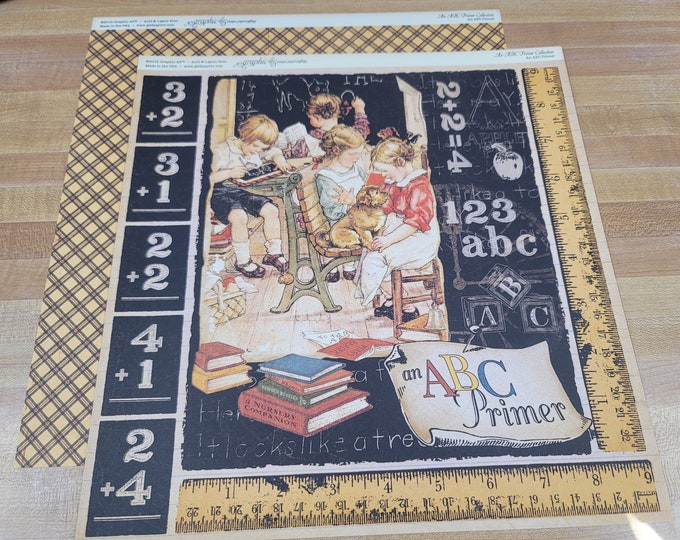 Graphic 45 12 X 12 ABC Primer Classic Paper Collection ABC Primer - Etsy