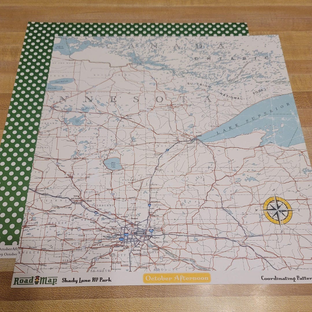 October Afternoon 12 X 12 Road Map Paper Collection Shady Lane RV Park ...