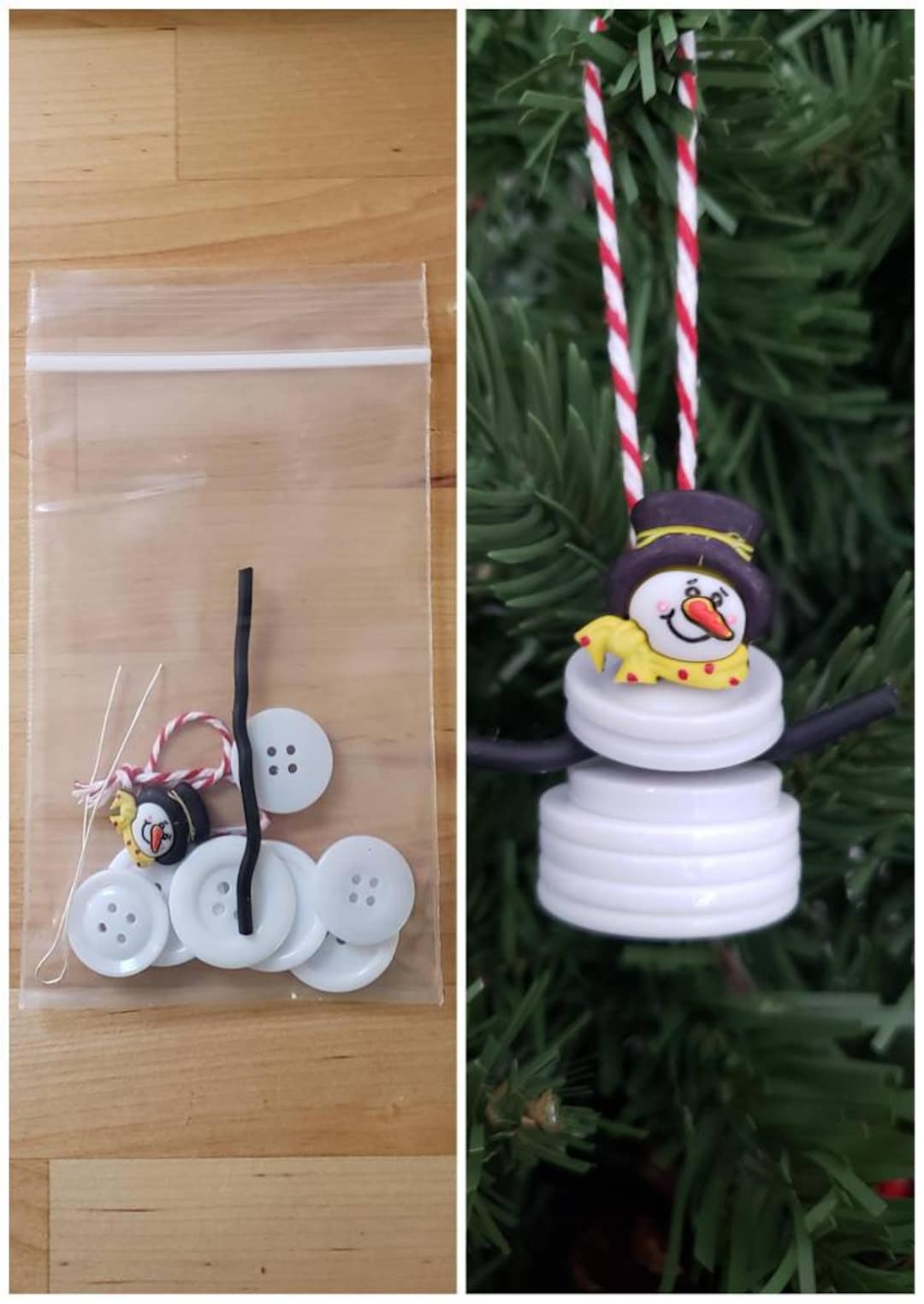 Kids Button Snowman Make-your-own Ornament Kits - Etsy