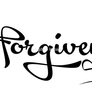 Forgiven Christian Iron on Vinyl Decal Transfers for T-shirts/pillow ...