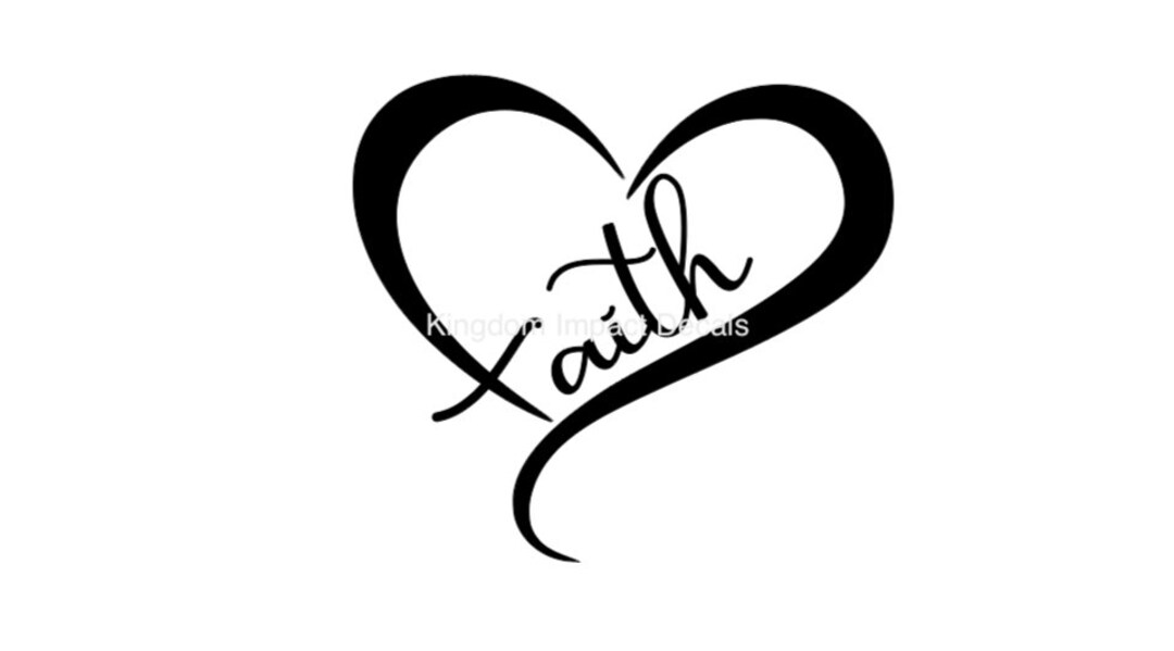 Faith Heart Christian Iron on Decal Iron on Vinyl Decal Transfers for T ...