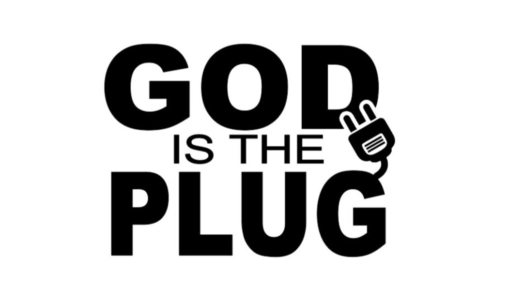 God is the Plug Christian Iron on Vinyl Decal Transfers Patch for T ...