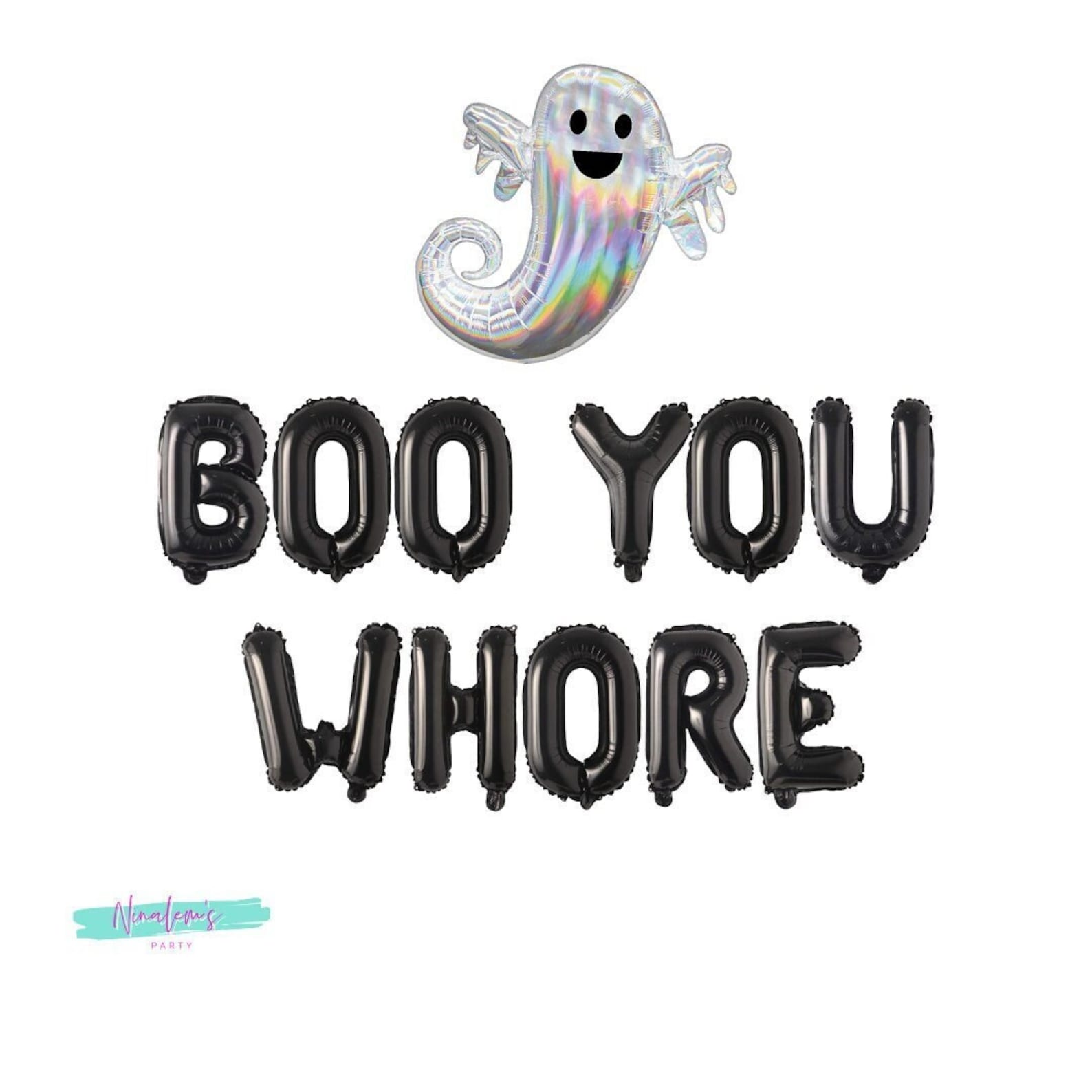Halloween Party Decorations, Boo You Whore Balloon Banner, Halloween ...