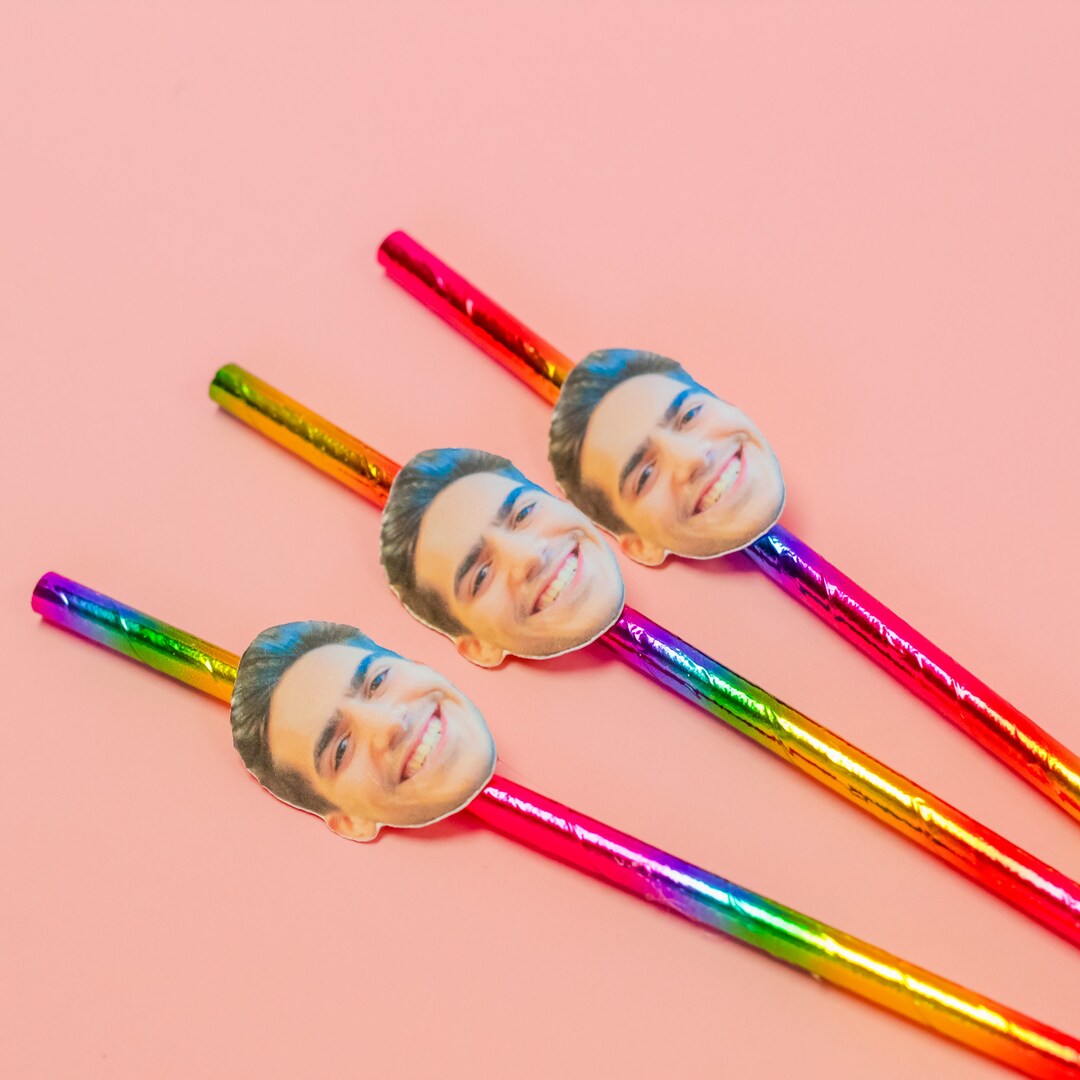 Gay Bachelor Party Decorations Groom Face Straws Bachelor Party Favors Lgbtq Wedding Bachelor