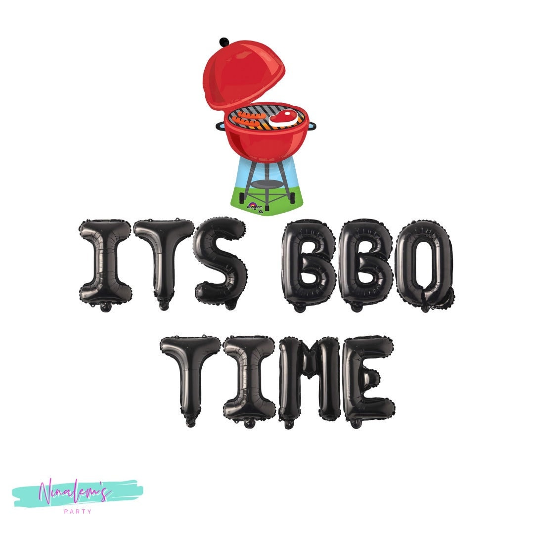 BBQ Party Decorations, Its BBQ Time Balloon Banner, Barbecue Party ...