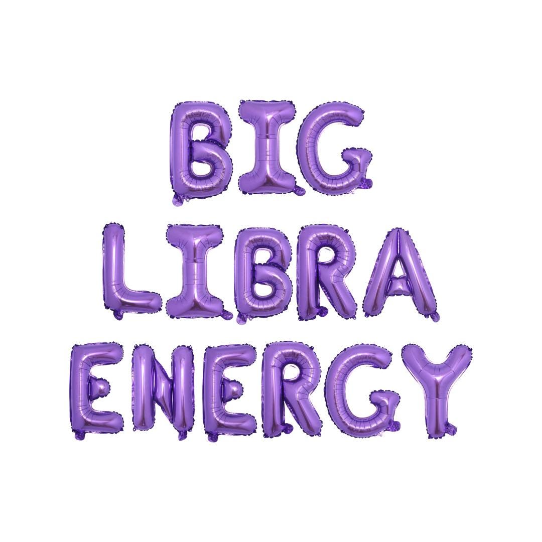 Birthday Decorations, Big Libra Energy Balloon Banner, Birthday Banner ...