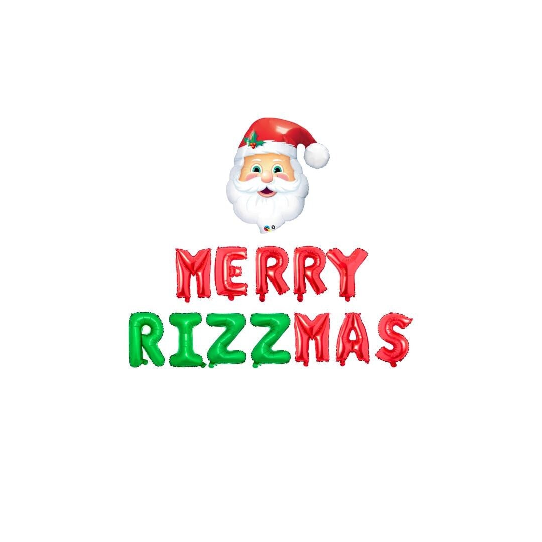Christmas Decorations, Merry Rizzmas Balloon Banner, Christmas Party ...