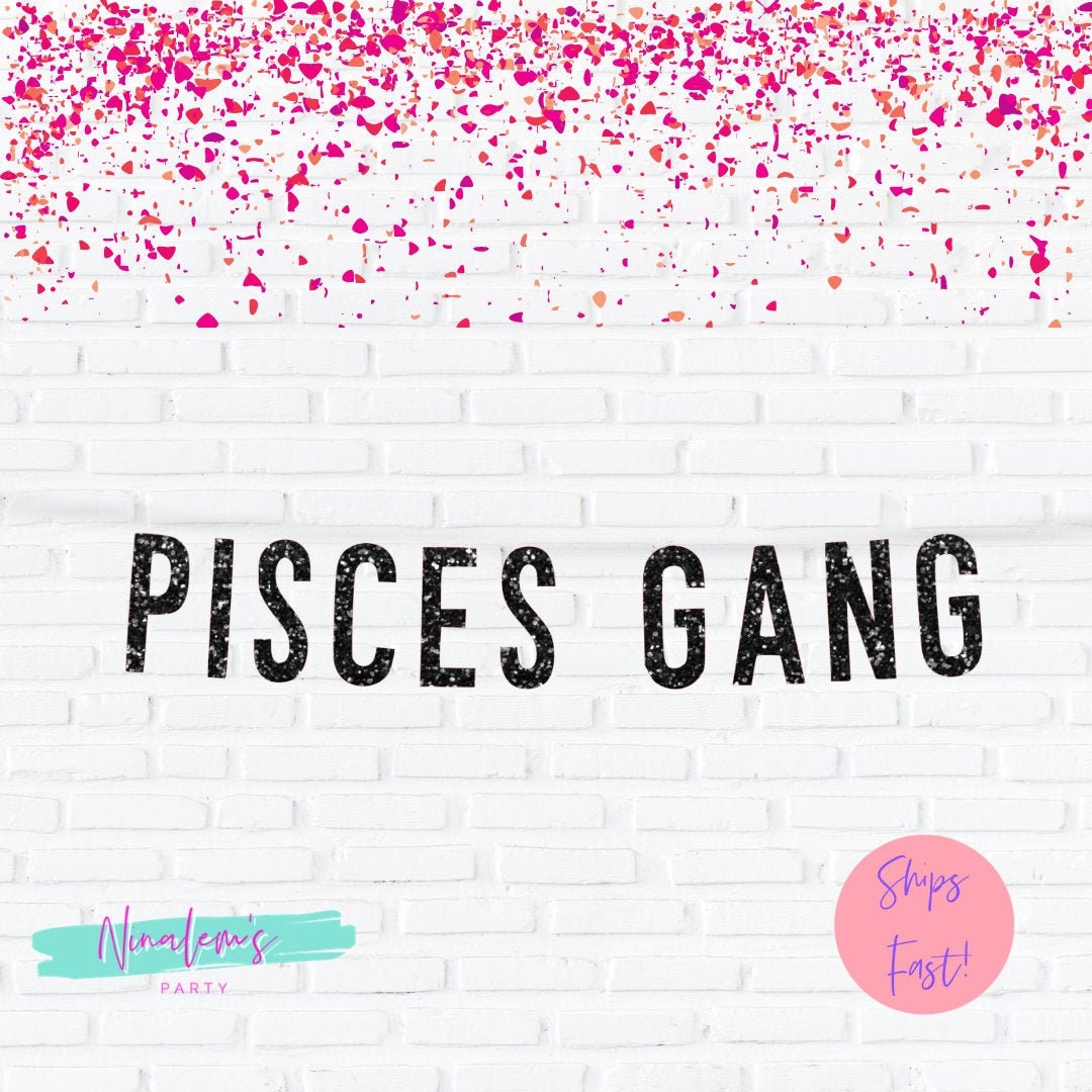 Birthday Banner, Pisces Gang Birthday Decor, Birthday Party Decorations ...