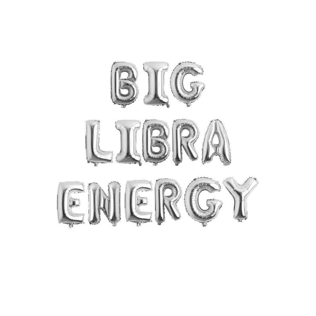Birthday Decorations, Big Libra Energy Balloon Banner, Birthday Banner ...