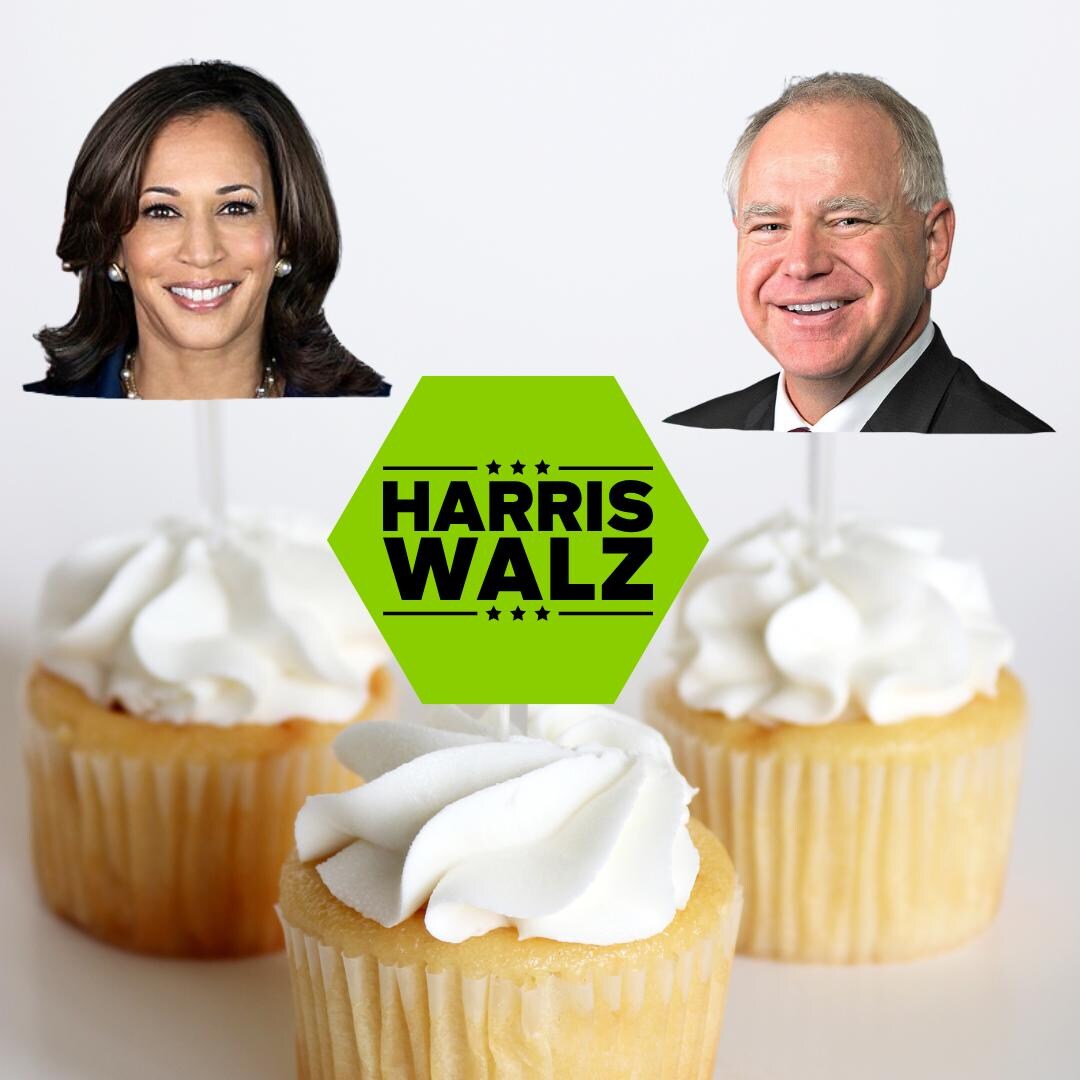 Harris Walz 2024 Cupcake Toppers, Kamala is Brat, Harris Walz 2024 Brat ...