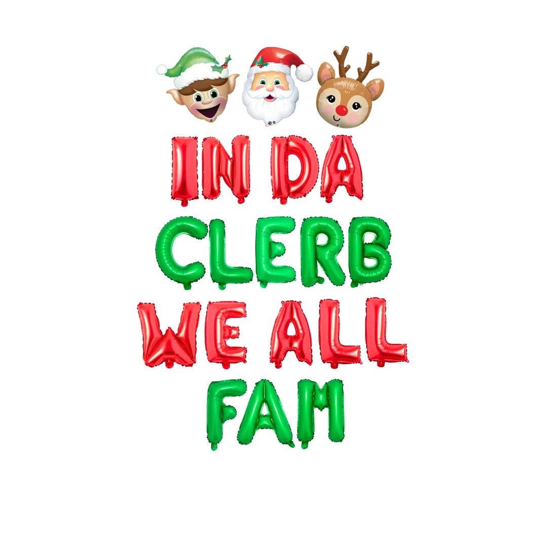 Christmas Decorations, in Da Clerb We All Fam Balloon Banner, Christmas ...