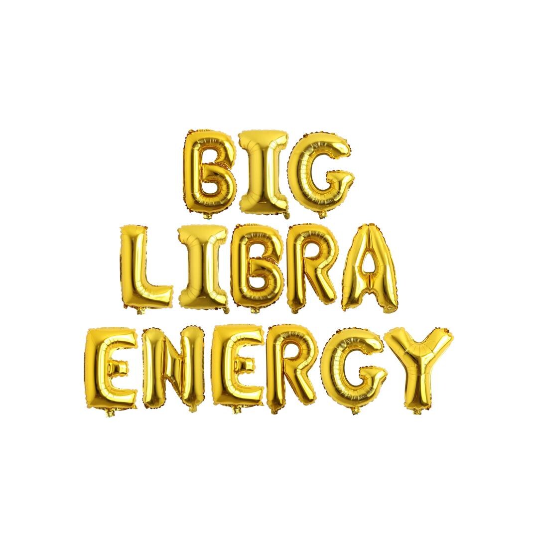 Birthday Decorations, Big Libra Energy Balloon Banner, Birthday Banner ...