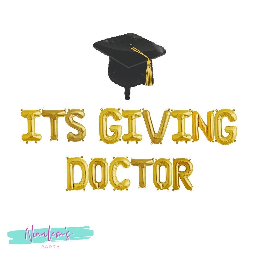 Medical School Graduation Banner, Its Giving Doctor Balloon Banner, MD ...
