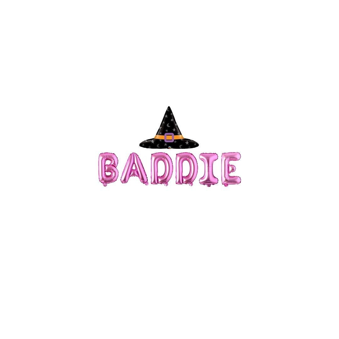 Halloween Decorations, BADDIE Only Balloon Banner, Halloween Balloons ...