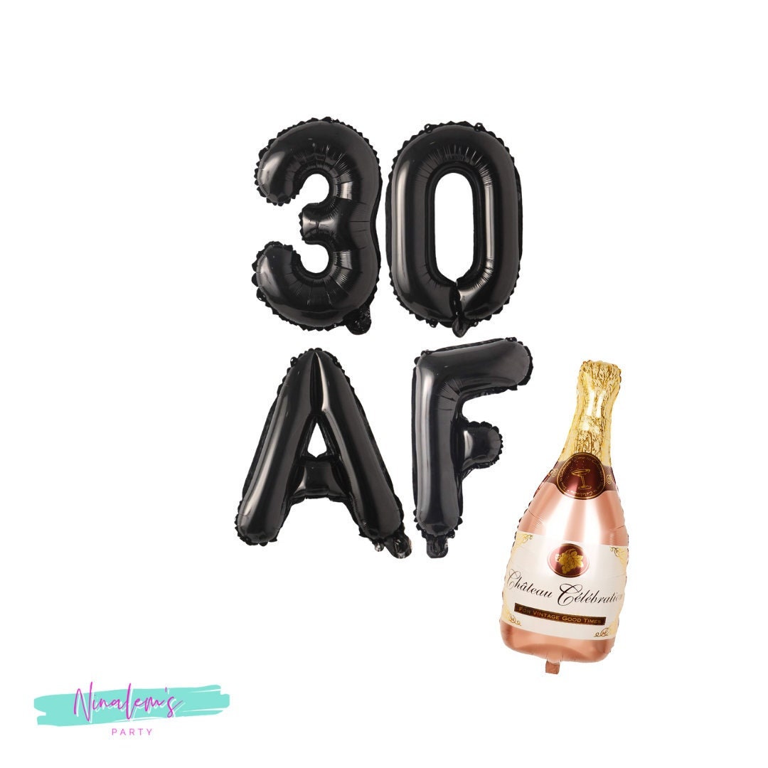 30th Birthday Decorations, 30 AF Balloon Banner, Thirtieth Birthday ...