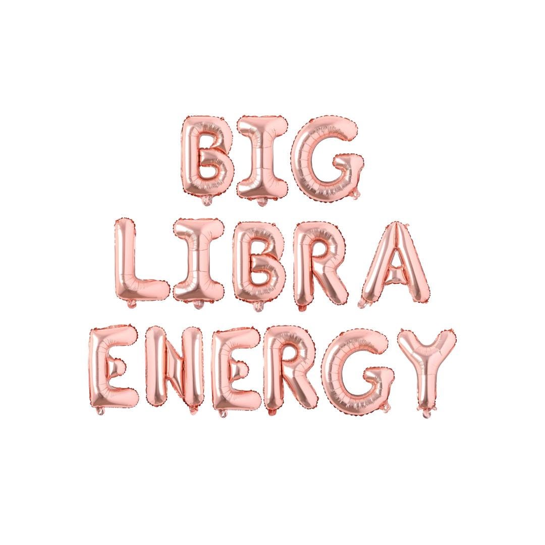 Birthday Decorations, Big Libra Energy Balloon Banner, Birthday Banner ...