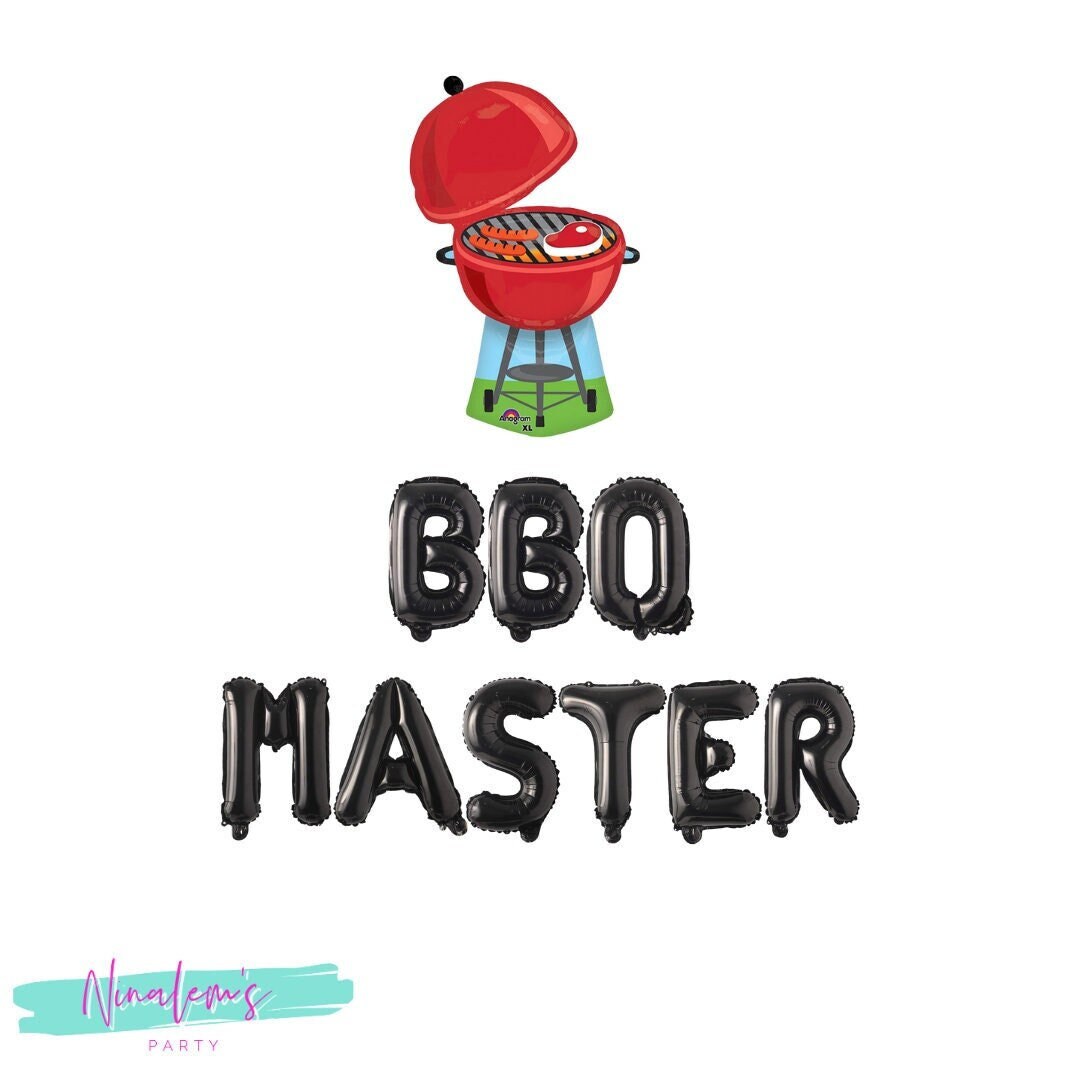 BBQ Party Decorations, BBQ Master Balloon Banner, Barbecue Party ...