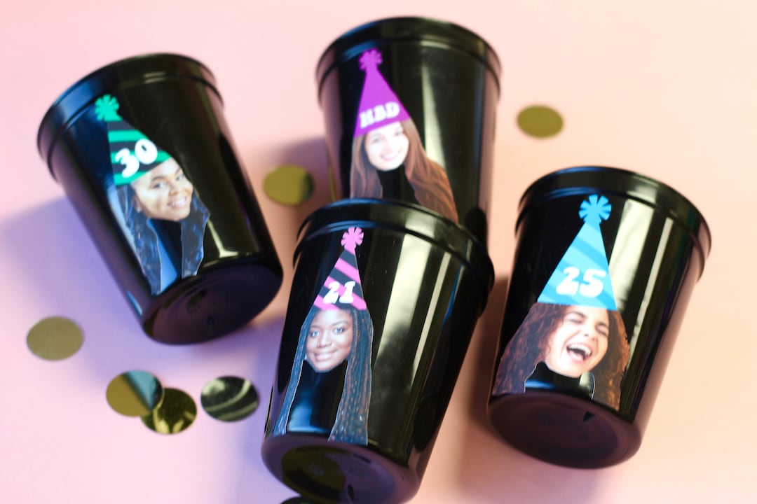 Birthday Face Cups, Custom Birthday Cups, Personalized Birthday Party ...