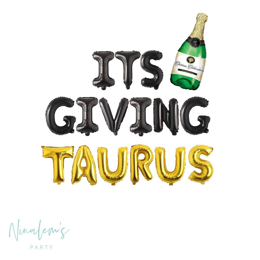 21st Birthday Decorations, Its Giving Taurus Balloon Banner, Taurus ...
