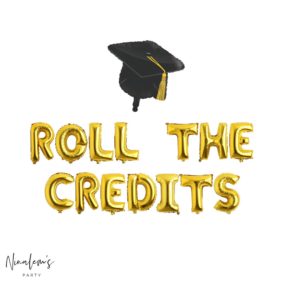 Graduation Party Decorations, Roll the Credits Balloon Banner ...