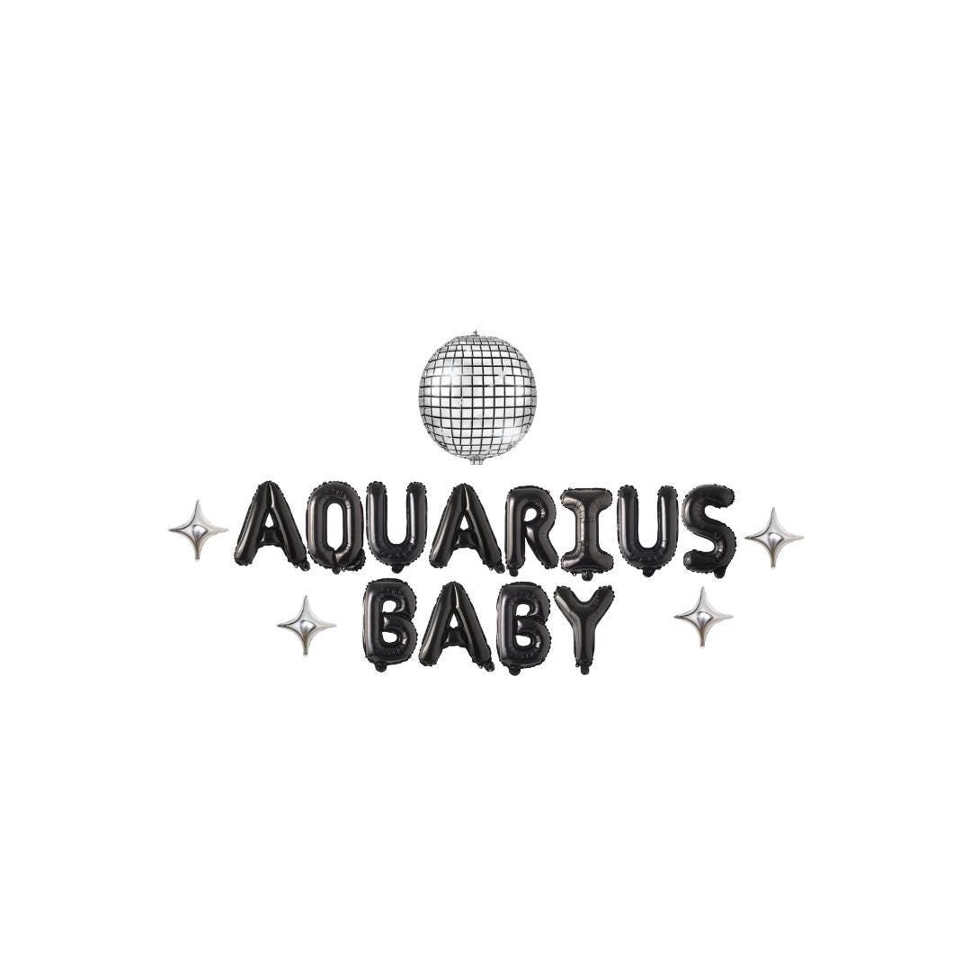 21st Birthday Decorations, Aquarius Baby Balloon Banner, Birthday ...