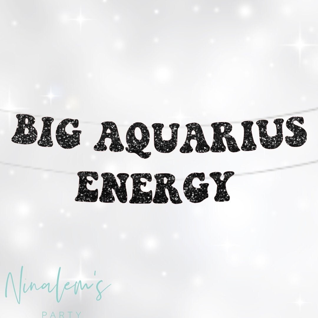 Birthday Decorations, Big Aquarius Energy Banner, Birthday Banner ...