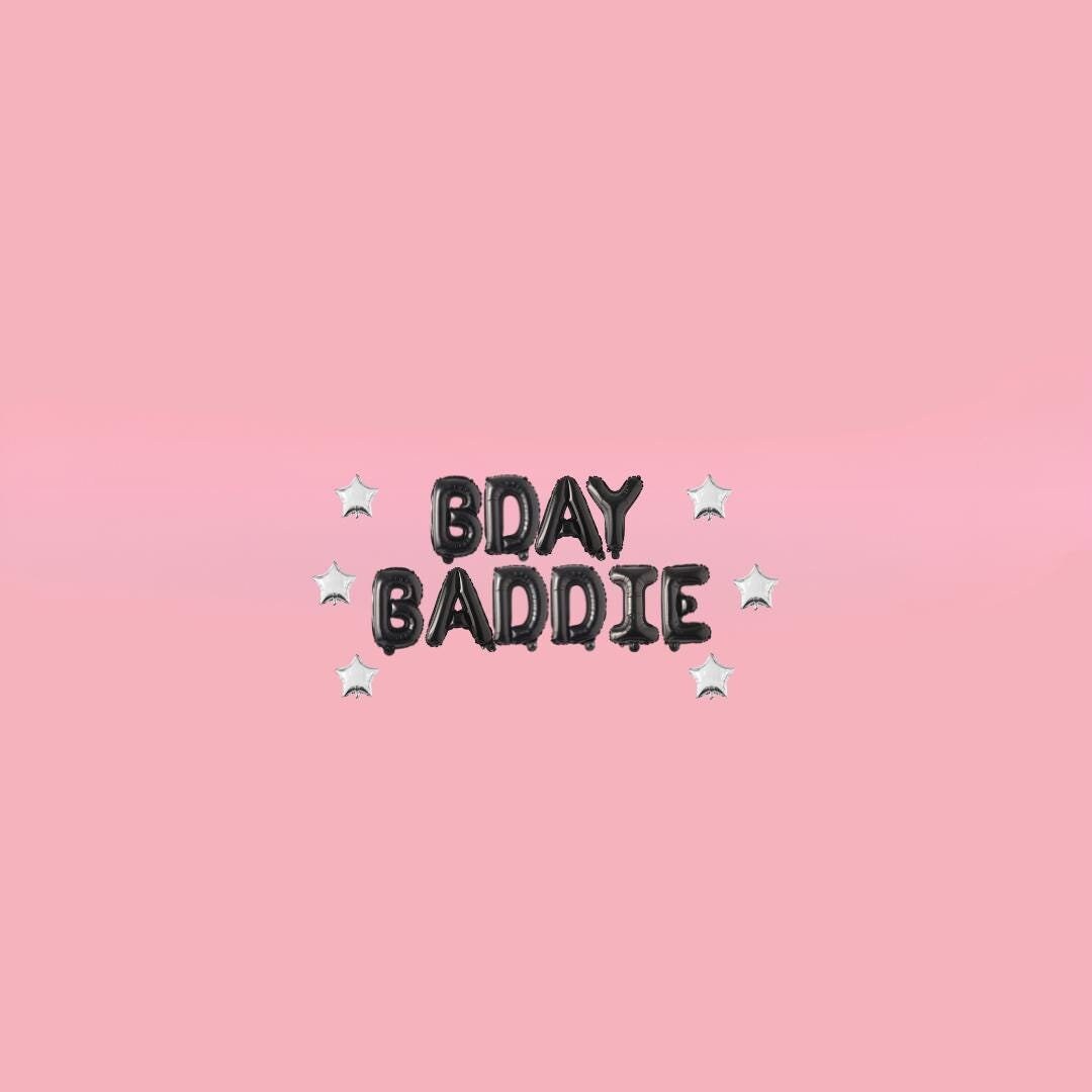 21st Birthday Decorations, Bday Baddie Balloon Banner, Birthday Banner ...