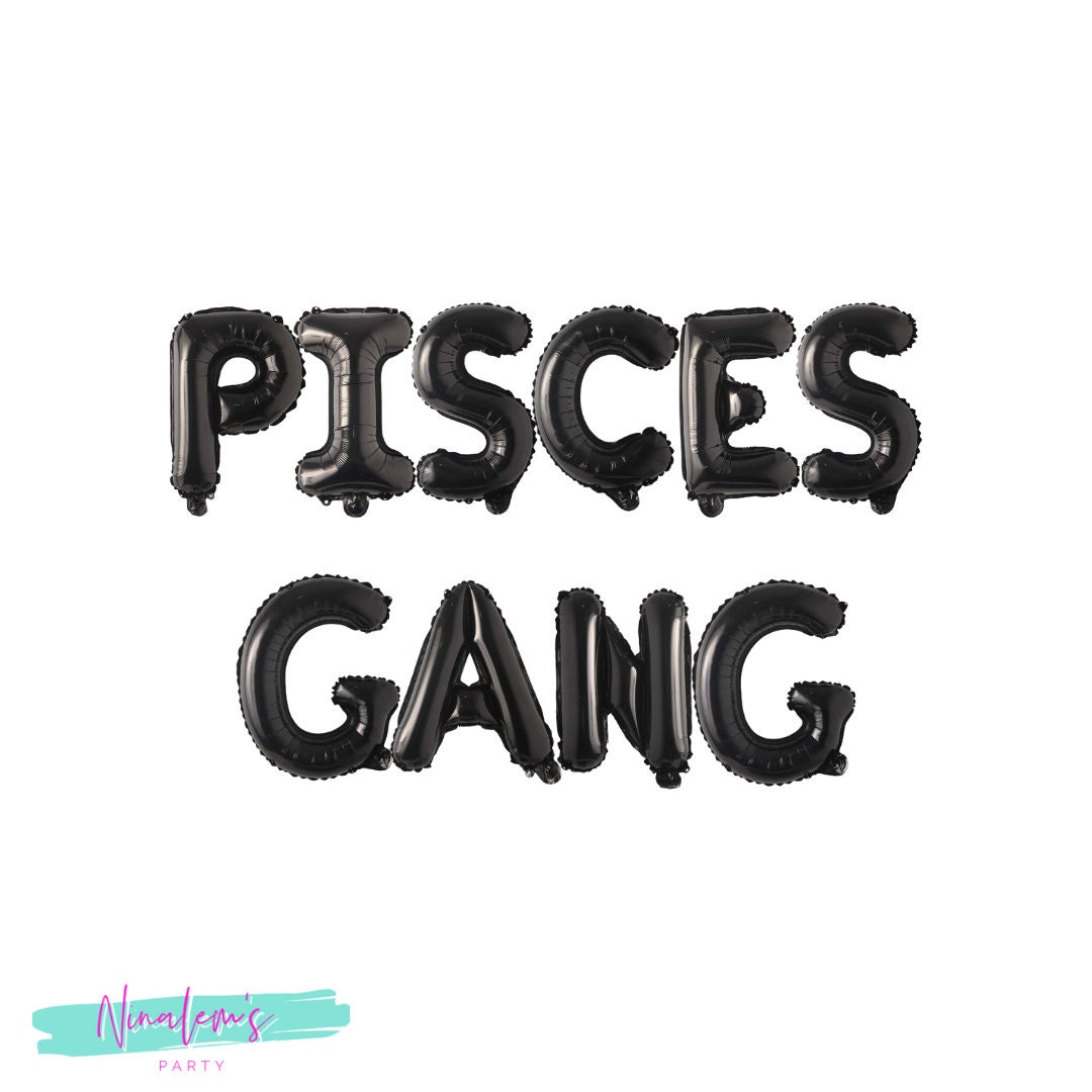 21st Birthday Decorations, Pisces Gang Balloon Banner, Birthday Banner ...