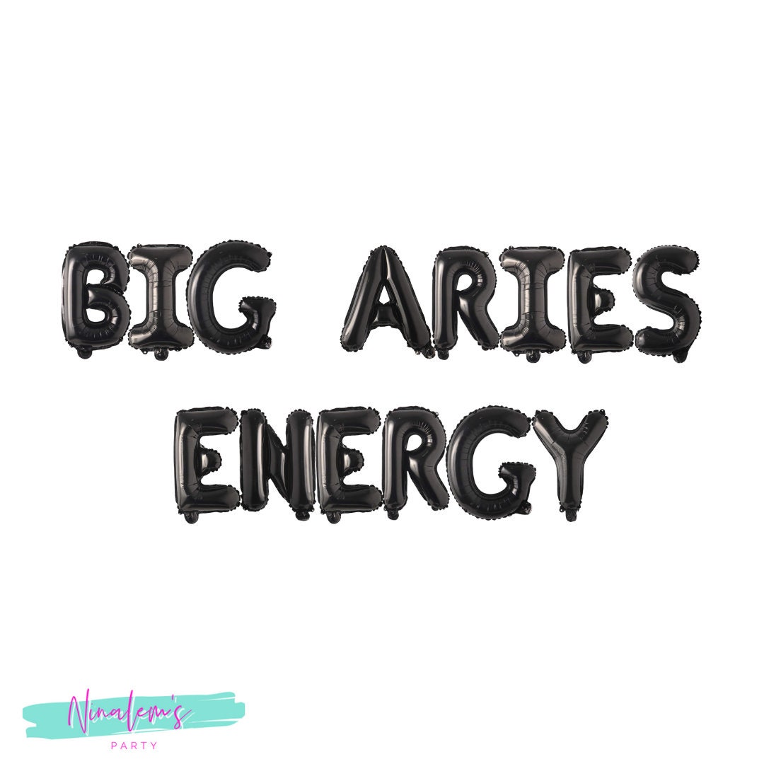 21st Birthday Decorations, Big Aries Energy Balloon Banner, Birthday ...