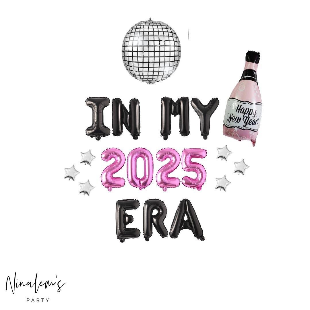 New Years Eve Decorations, in My 2025 Era, 2024 Balloon Banner, NYE ...
